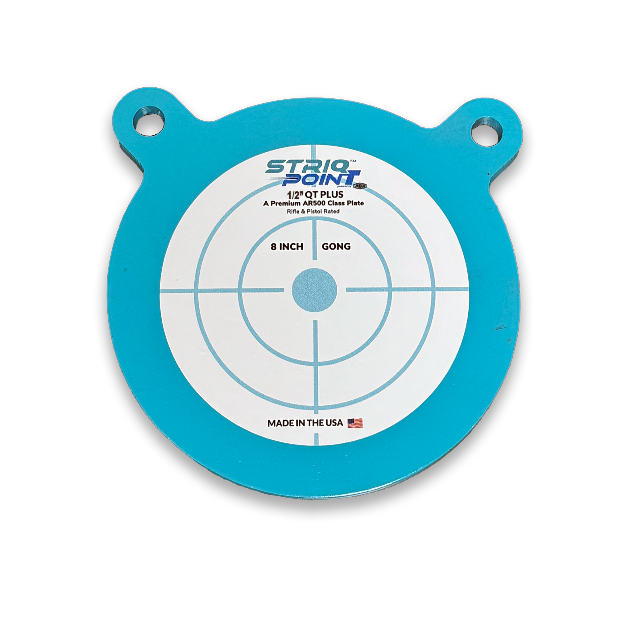 STRIQPOINT 8-Inch Double Hole Steel Shooting Target Gong • 1/2-Inch Th